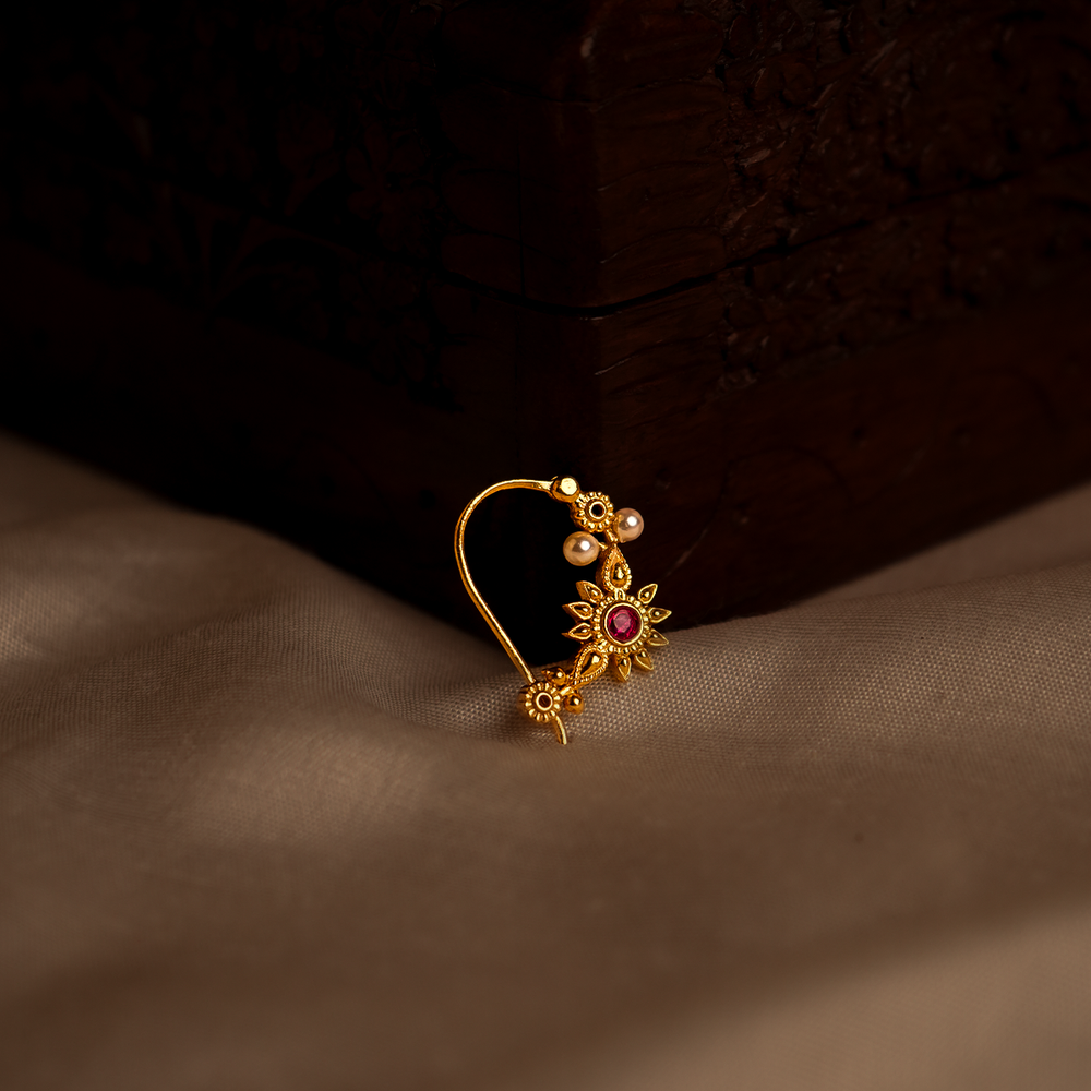 Buy Silver Nath Online | Designer Nathni Online Shopping