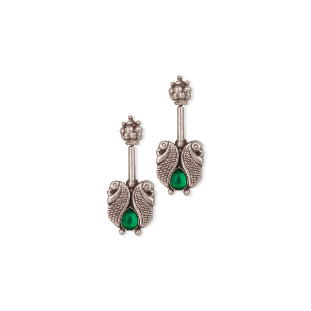 Buy Kuhoo Silver Bugadi (Green) Pierced Online by Moha