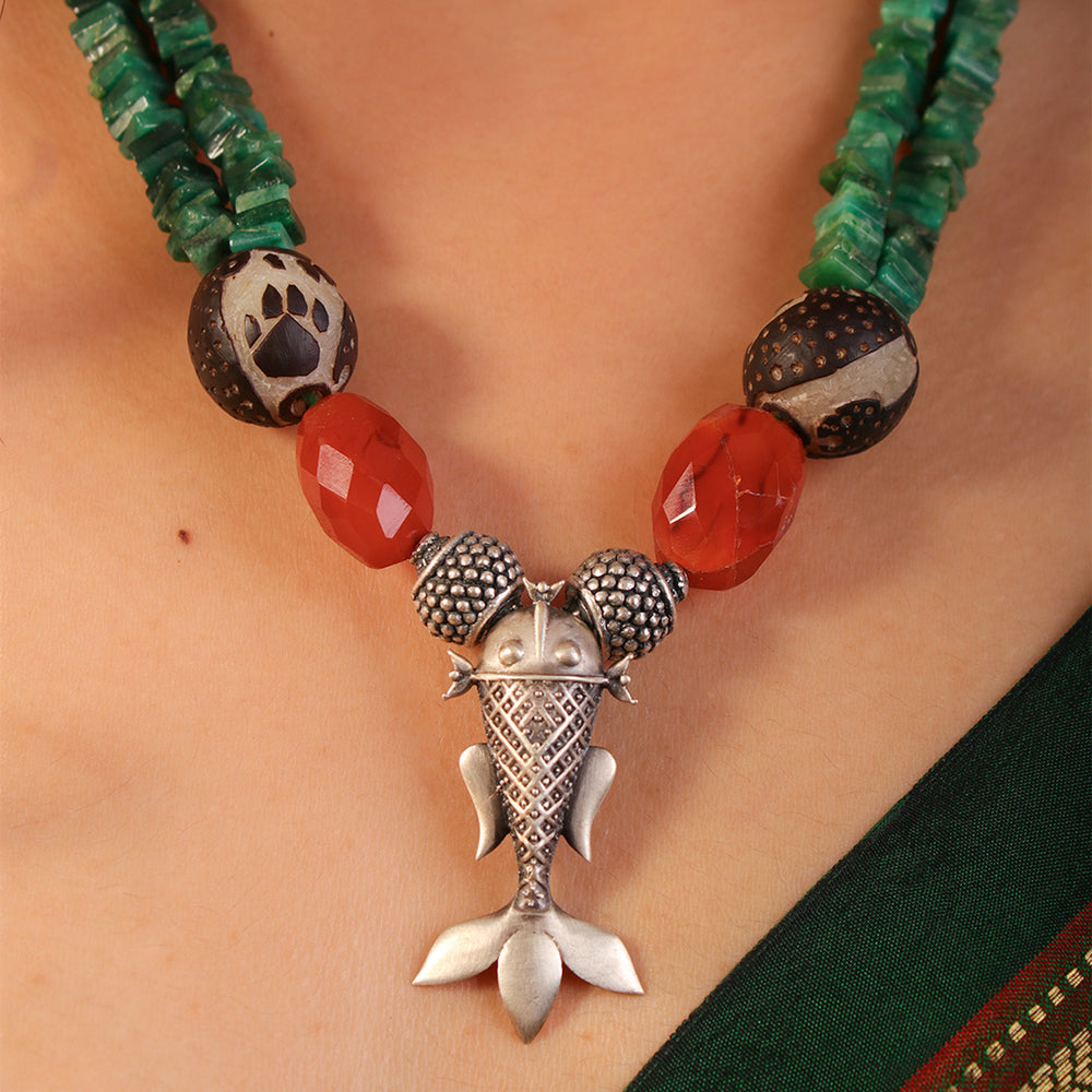 Buy Matsyagandha Silver Necklace By MOHA Online by MOHA