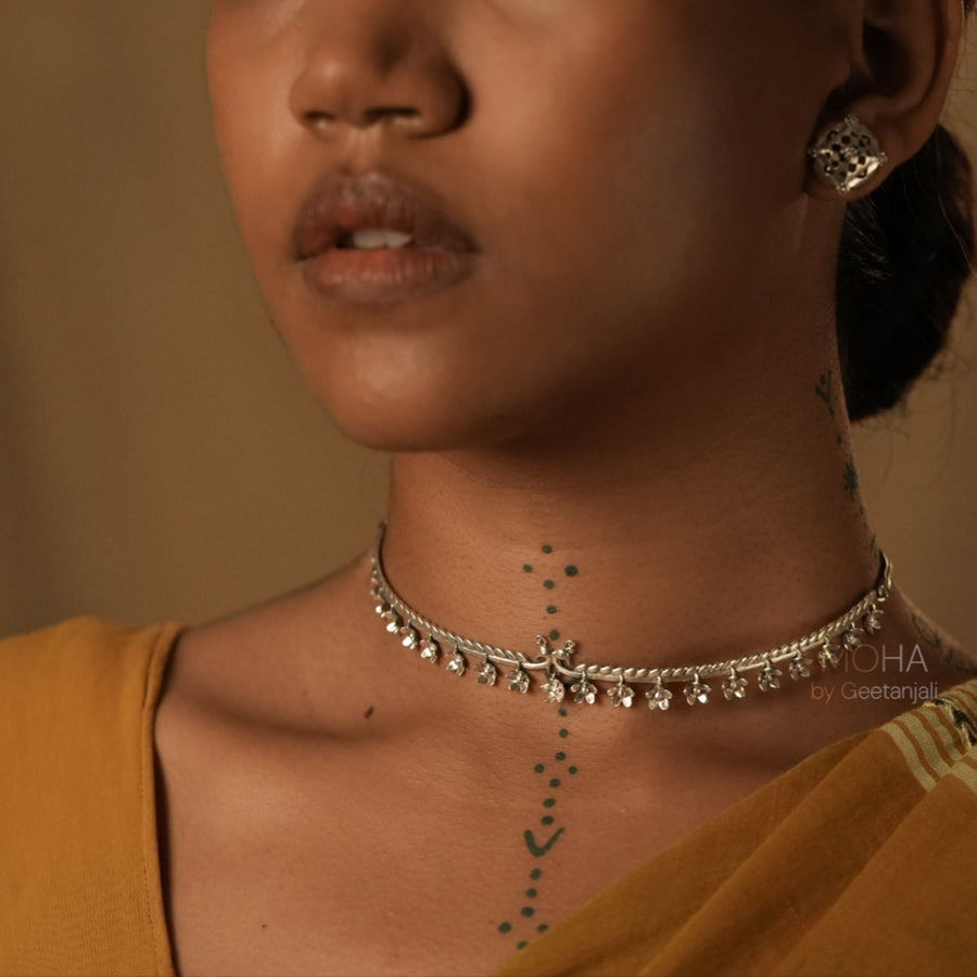 Buy Mora Silver Choker Necklace by MOHA Online by MOHA