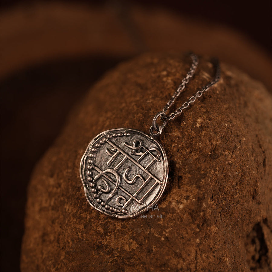 Buy Raja Shivaji Silver Pendant with Chain by MOHA Online by MOHA