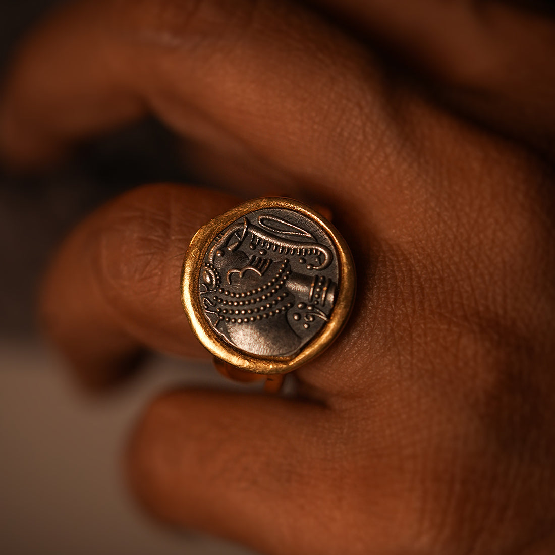 Buy Gajapati Silver Finger Ring by MOHA Online by MOHA