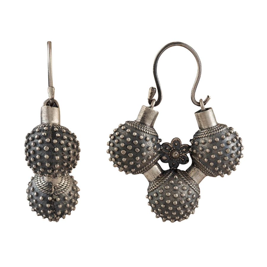 Buy Gokhru Silver Earrings by MOHA Online by MOHA